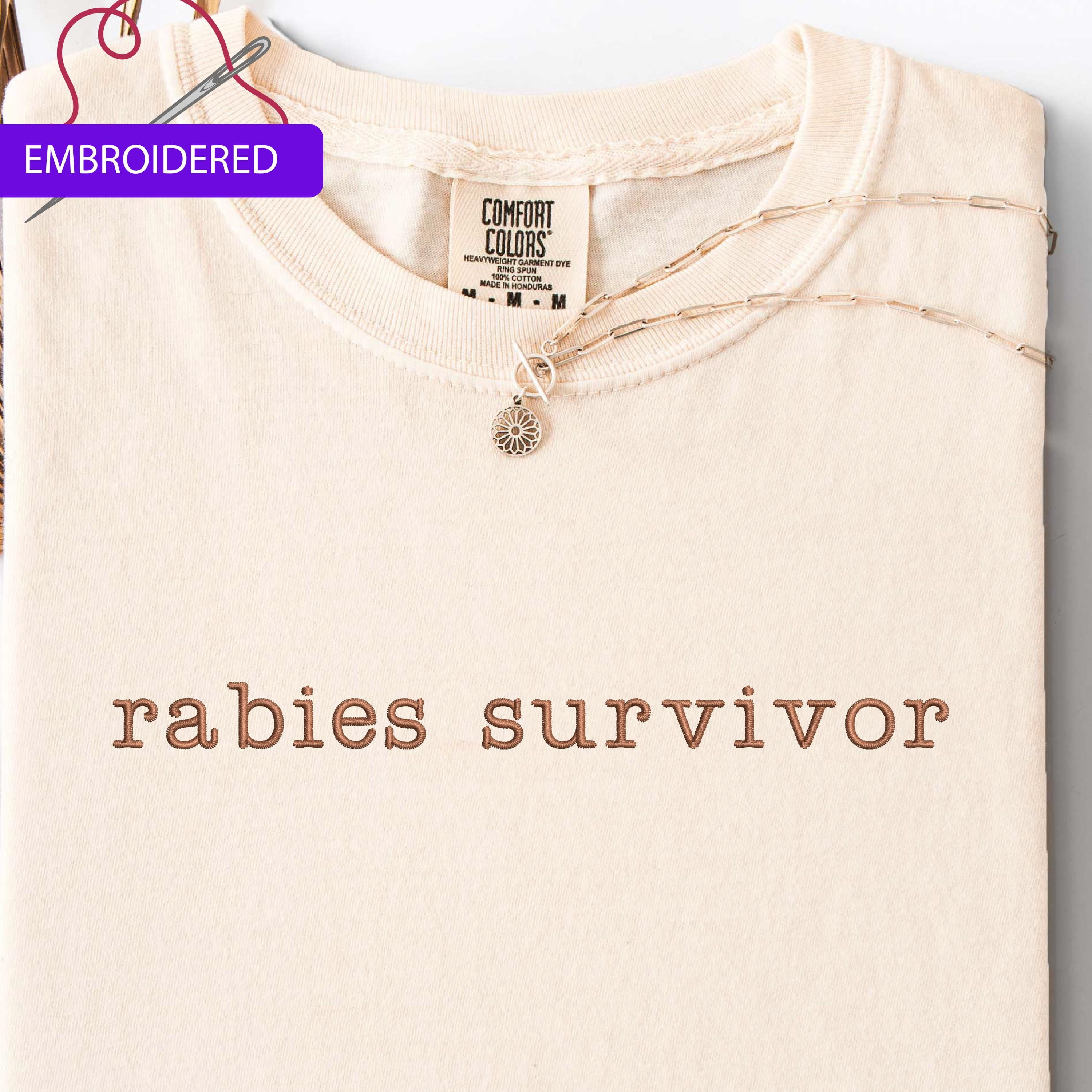 Embroidered Rabies Survivor Shirt: Funny Humor Shirt - Walmart.com