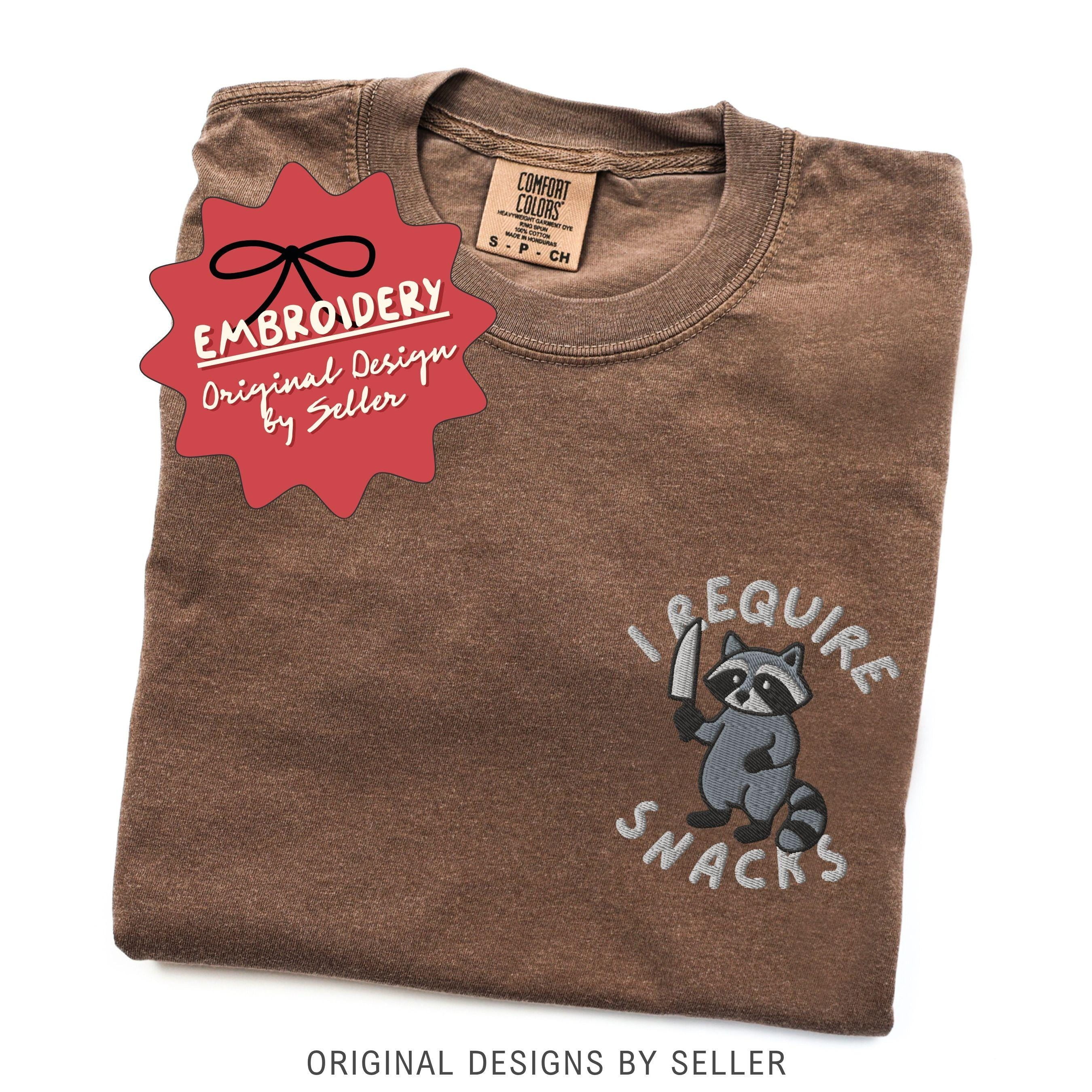 Embroidered Raccoon Shirt, Funny Raccoon T Shirt, Raccoon Comfort ...