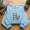 Embroidered Raccoon Sweatshirt, Pixel Art Trash Panda, Funny Animal ...