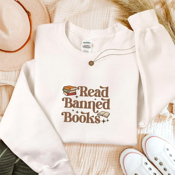 Embroidered Read Banned Books Shirt, Banned Books T-Shirt, Librarian ...