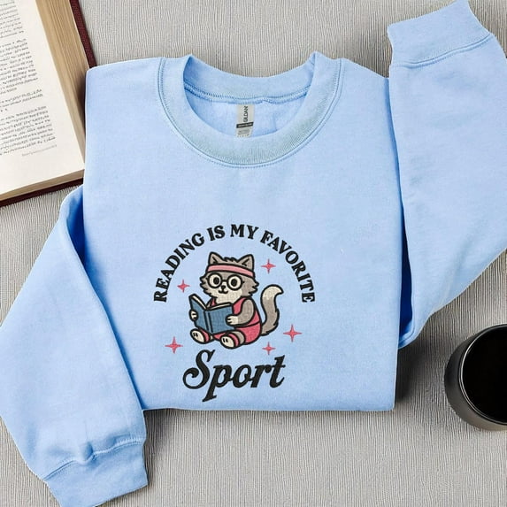 Embroidered Reading is My Favorite Sport Sweatshirt, Vintage Reading ...