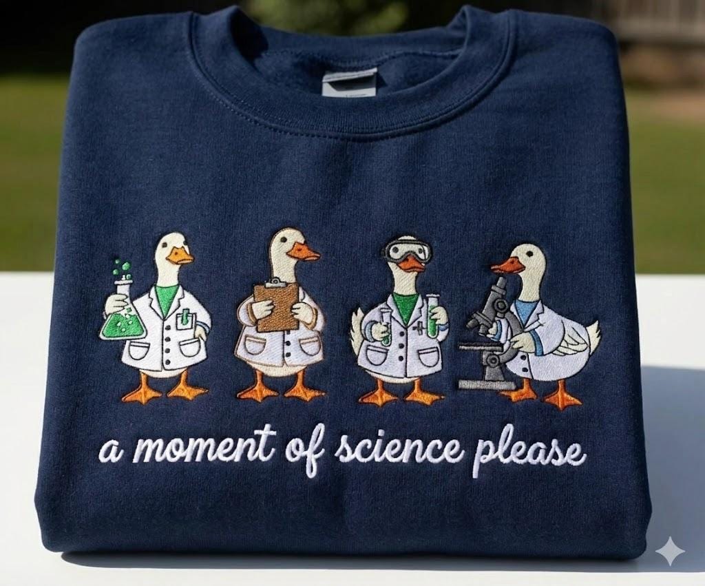 Embroidered Science Sweatshirt, Funny Chemistry Crewneck, Biology ...