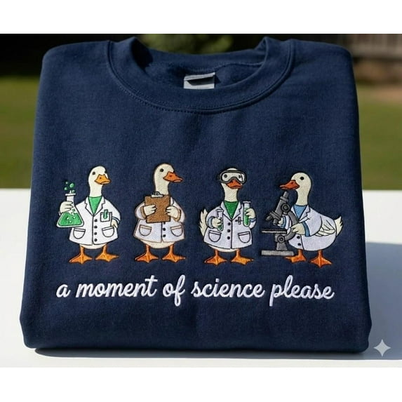 Embroidered Science Sweatshirt, Funny Chemistry Crewneck, Biology ...