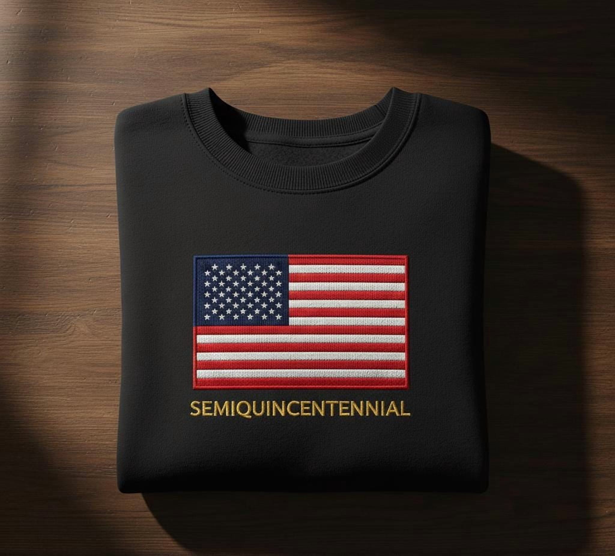 Embroidered Semiquincentennial American Flag Sweatshirt for 250th ...
