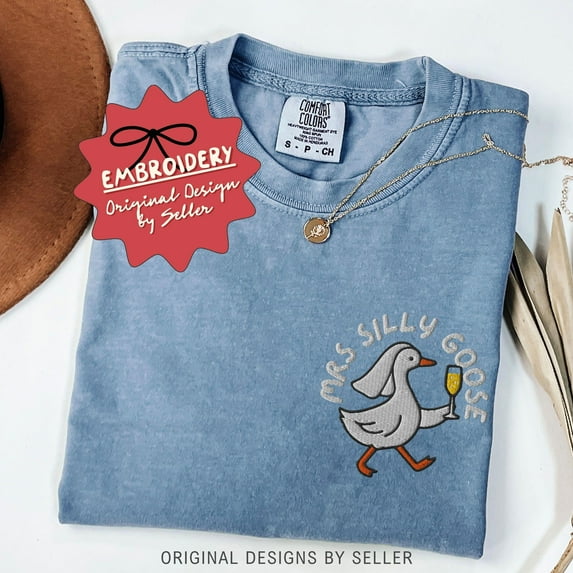 Embroidered Silly Goose Bride Shirt, Bride To Be Funny Goose Lover ...