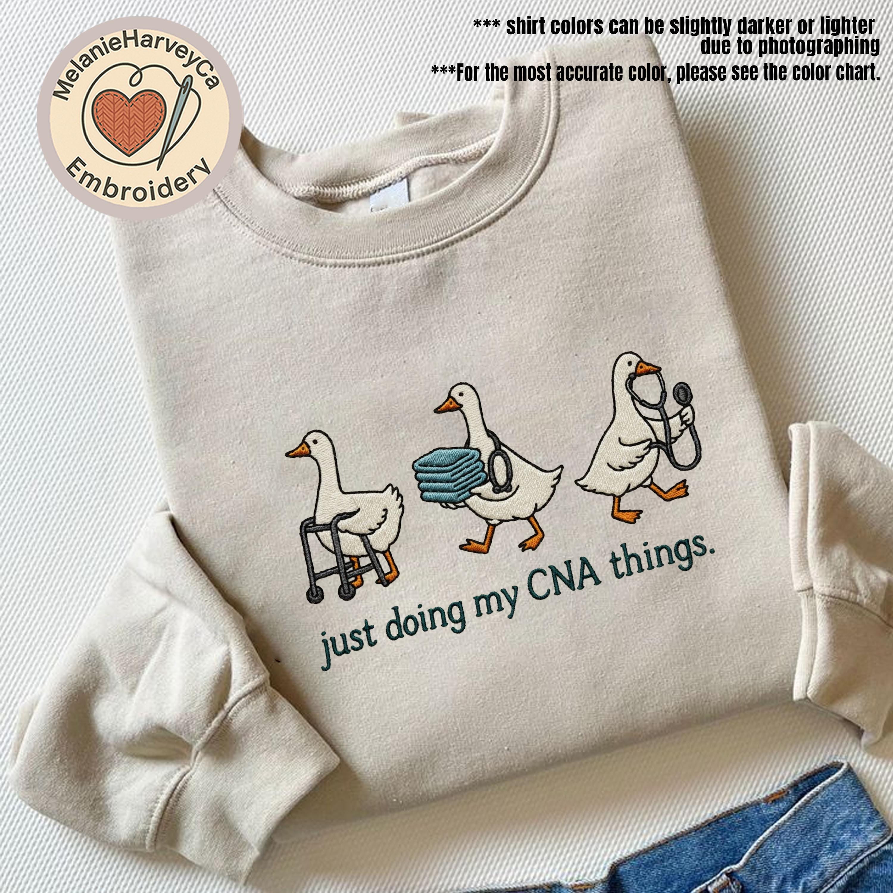 Embroidered Silly Goose CNA Shirt • Cute Certified Nursing Assistant ...