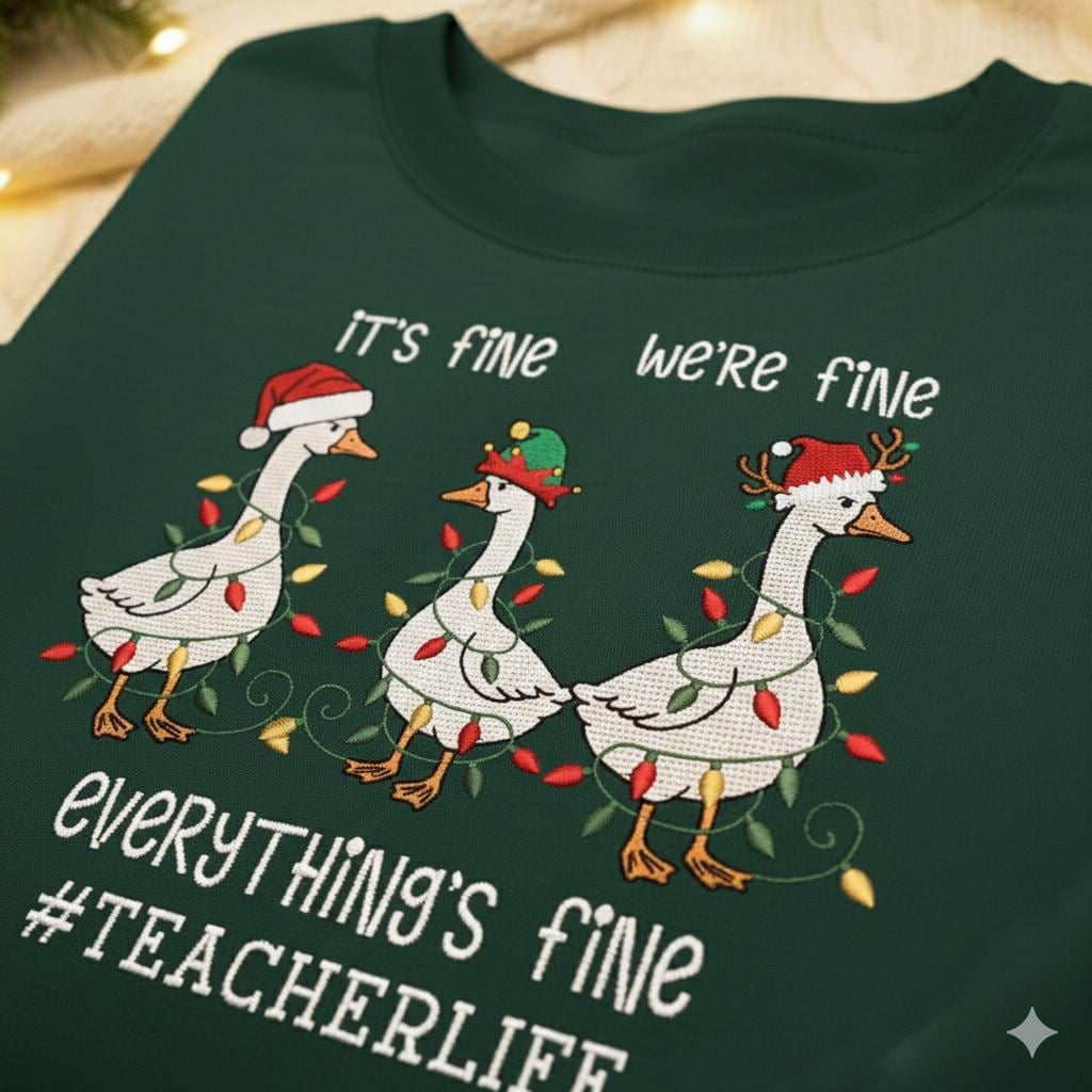Embroidered Silly Goose Christmas Teacher Shirt, Funny Teacher ...