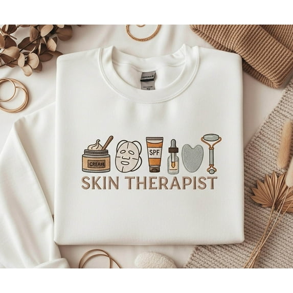 Embroidered Skin Therapist Sweatshirt Custom Esthetician Crewneck with ...