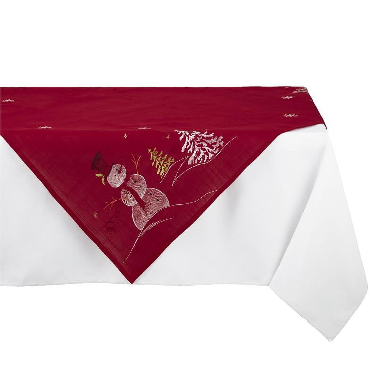 Embroidered Snowman Table Topper 40x40 - Walmart.com