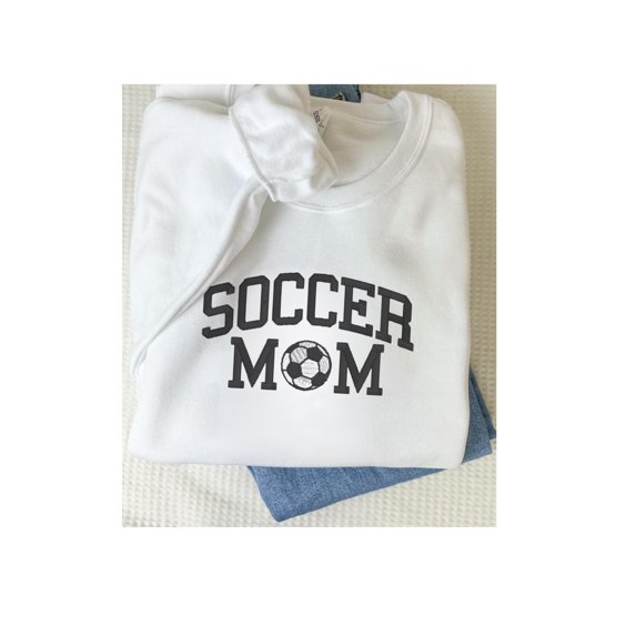 Embroidered Soccer Mom Sweatshirt - Embroidered Sports Sweater ...