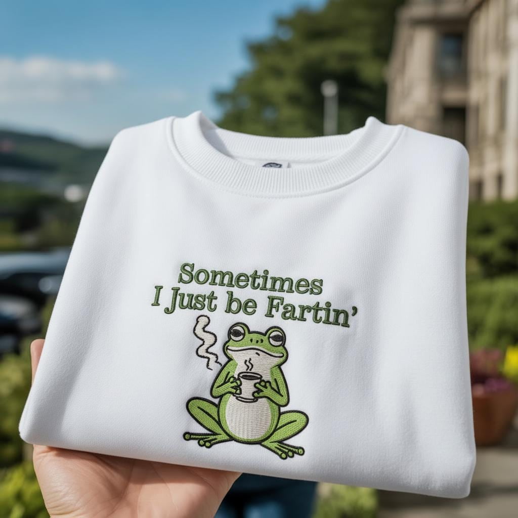 Embroidered Sometimes I Just Be Fartin Shirt, Funny Frog Sweatshirt ...