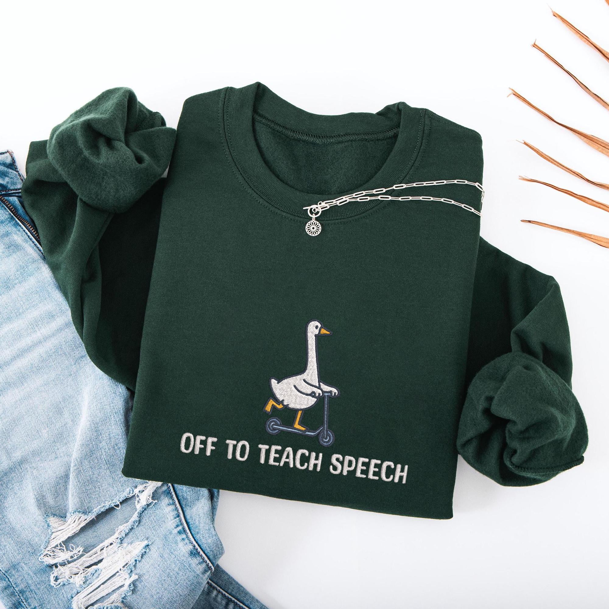 Embroidered Speech Therapist Sweatshirt, Goose SLP Communication Specialist Shirt, Silly Goose ...