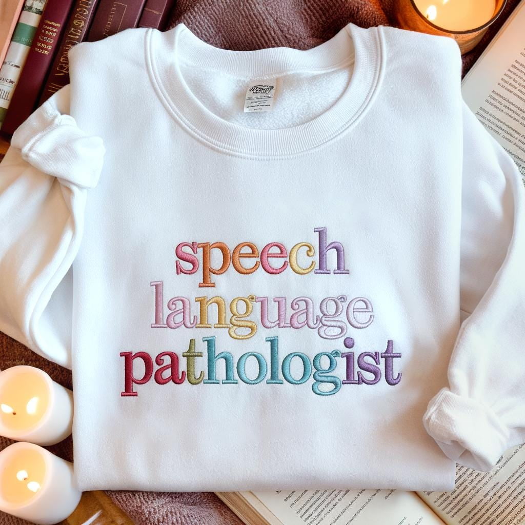 Embroidered Speech Therapist Sweatshirt, Speech Language Shirt, Speech ...