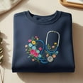 Embroidered Spring Floral Stethoscope Sweatshirt, Embroidered Nurse ...