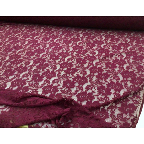 Embroidered Stretch Lace Apparel Fabric Sheer Scrolling Floral Neon ...