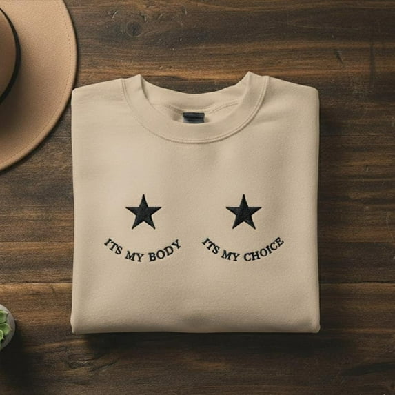 Embroidered Sweatshirt | Feminist Pro Choice Crewneck - Walmart.com