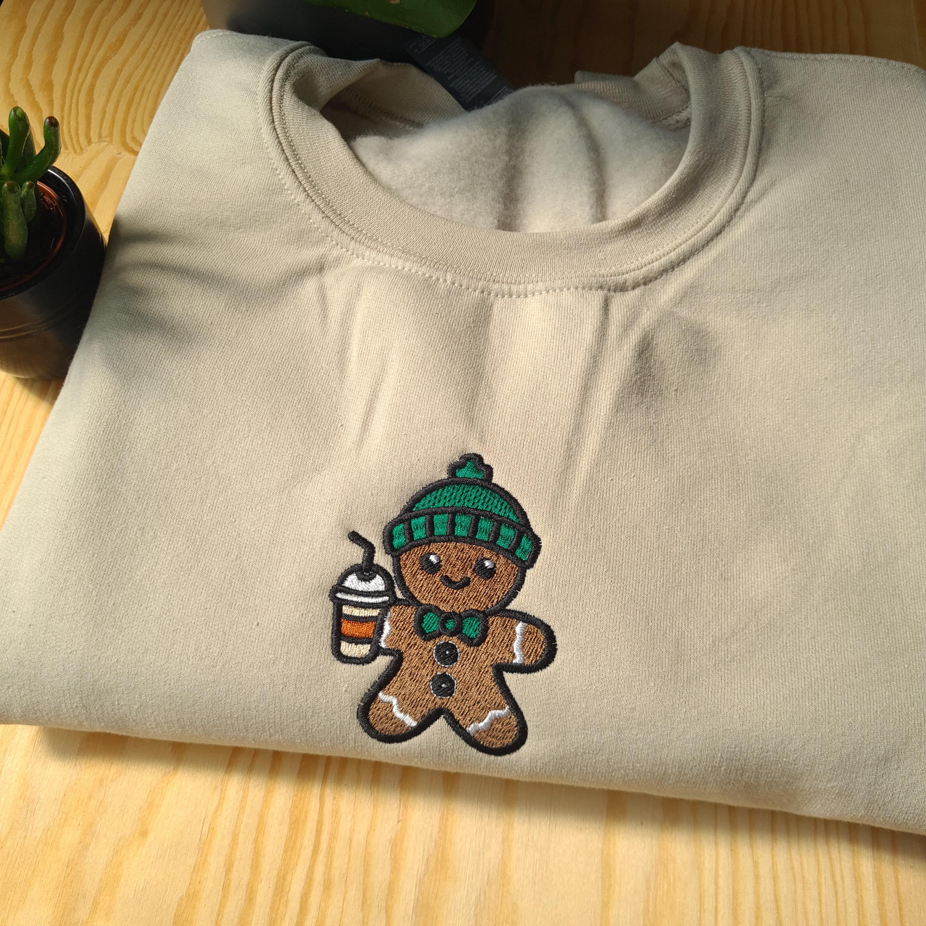 Embroidered Sweatshirt, Gingerbread Man Christmas Sweatshirt, Cute ...