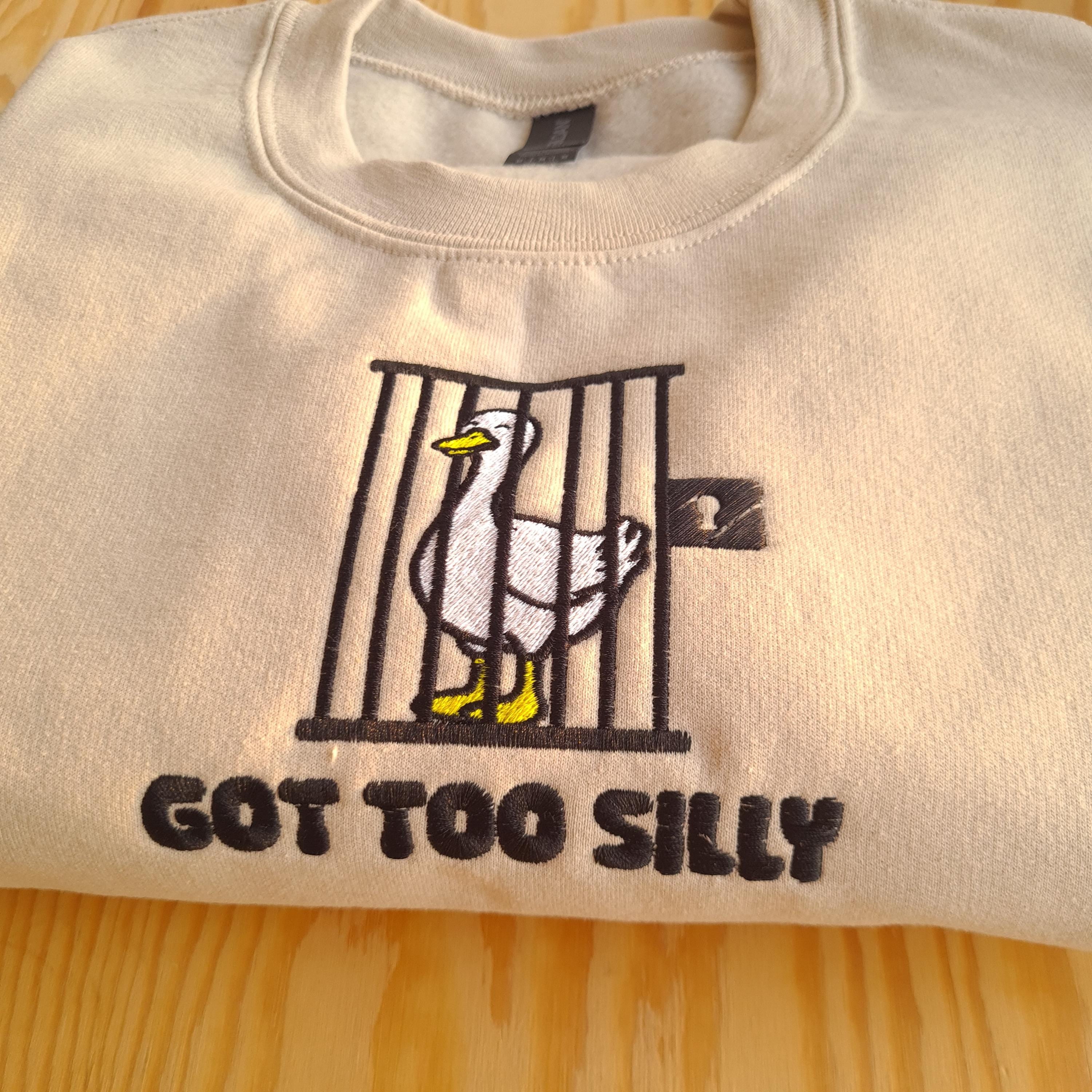 Embroidered Sweatshirt, Silly Goose Embroidered Sweatshirt, Funny Goose ...