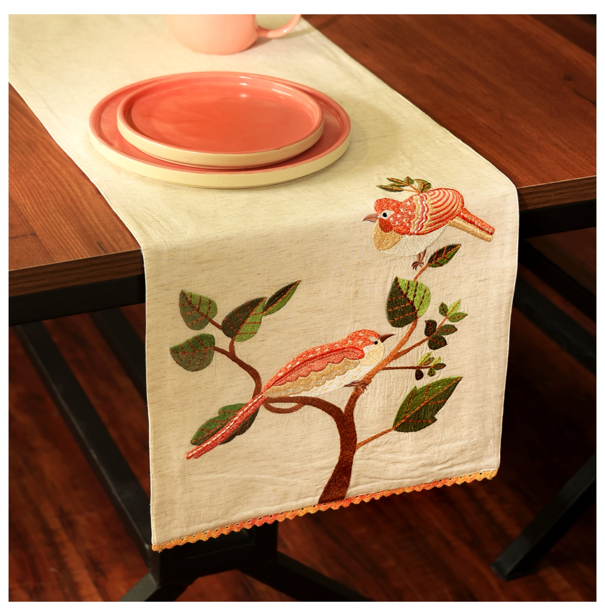 Embroidered Table Runner 72 Inch, Cotton Table Runners for Dining Table ...