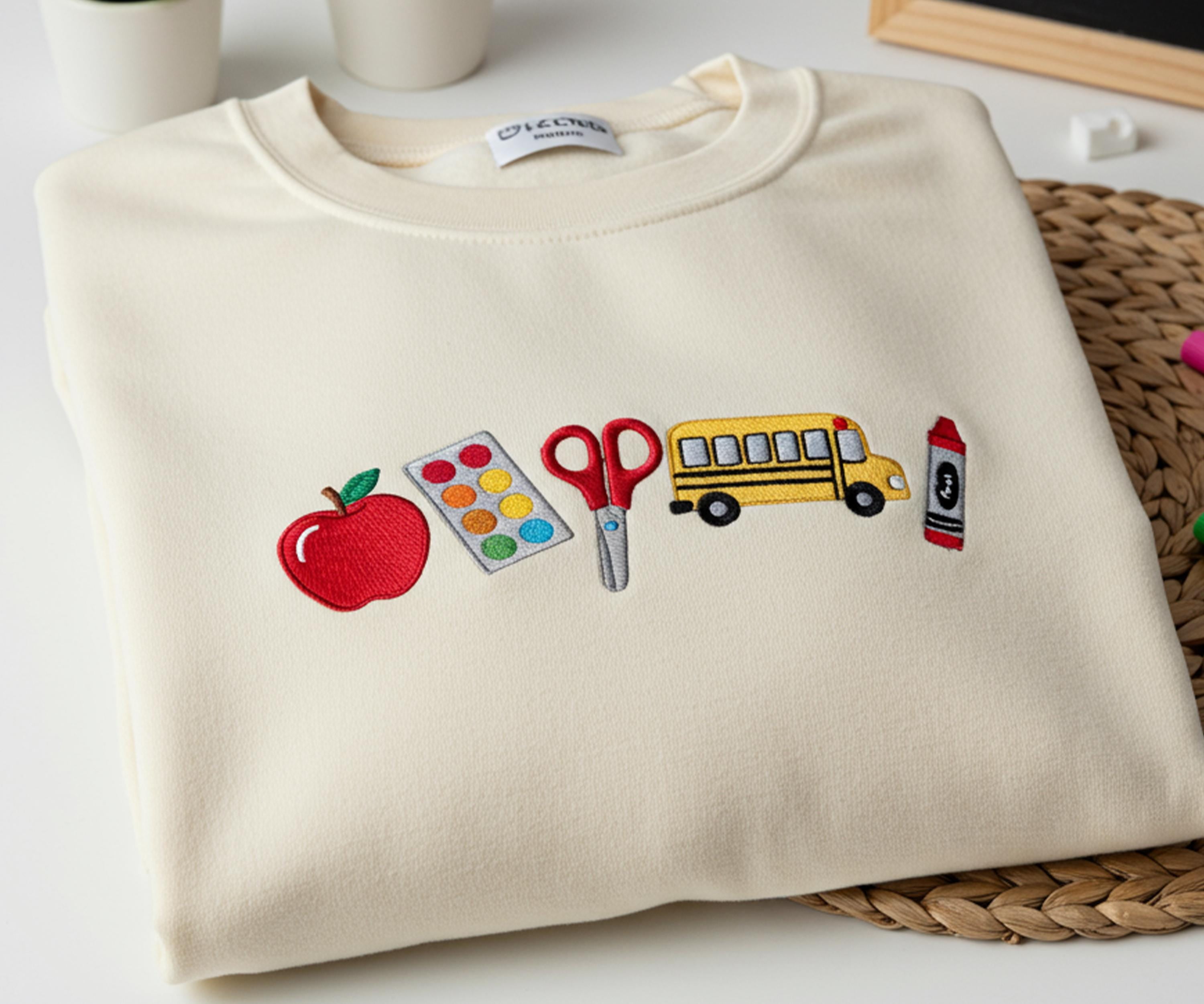 Embroidered Teacher Icon Sweatshirt, Teacher Gift, Teaching Assistant ...