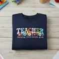 Embroidered Teacher Sweatshirt, Floral Teacher Crewneck, Helping Little ...