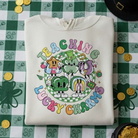 Embroidered Teaching Lucky Charms Sweatshirt, Embroidered Saint Patrick ...