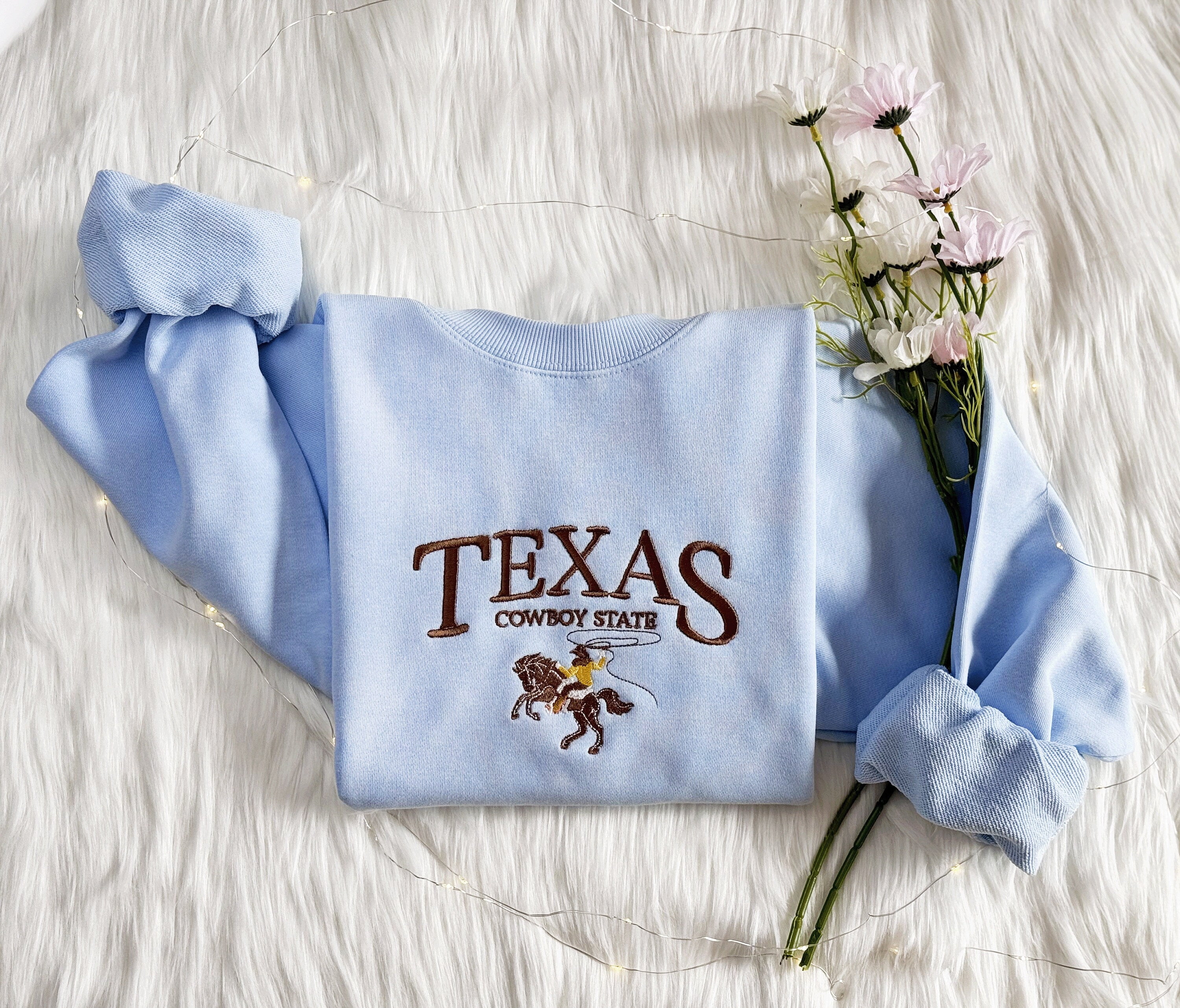 Embroidered Texas Cowboy Sweatshirt: Vintage Western Style - Walmart.com
