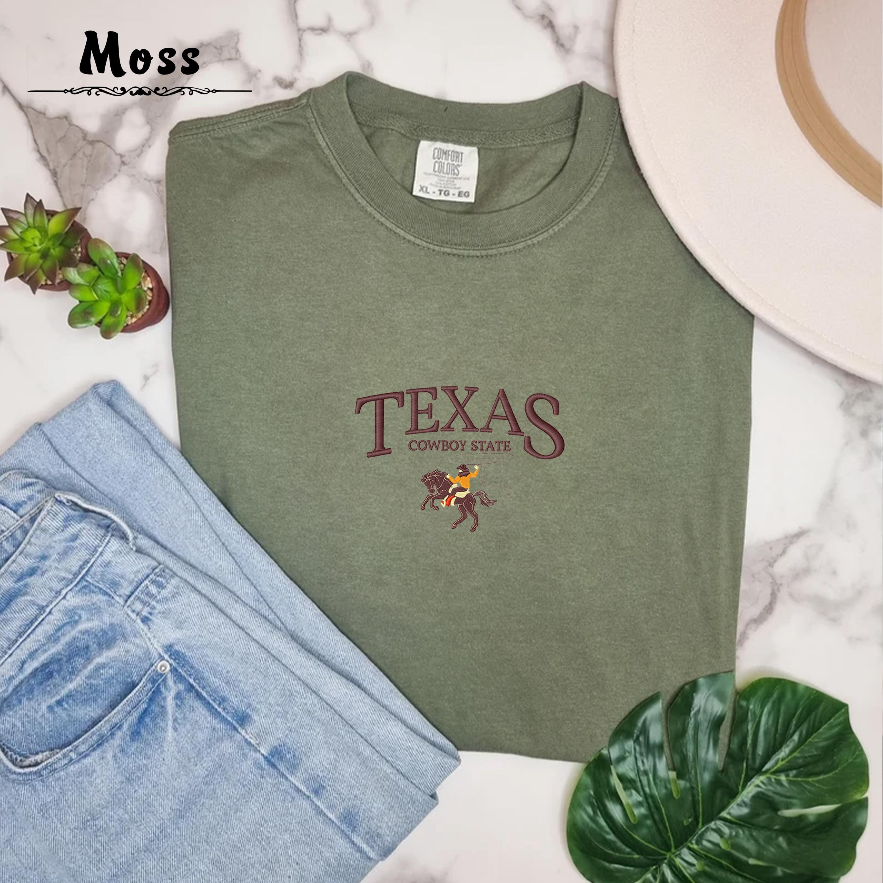 Embroidered Texas Cowboys Shirt, Western American Tshirt, Texas Cowboy ...