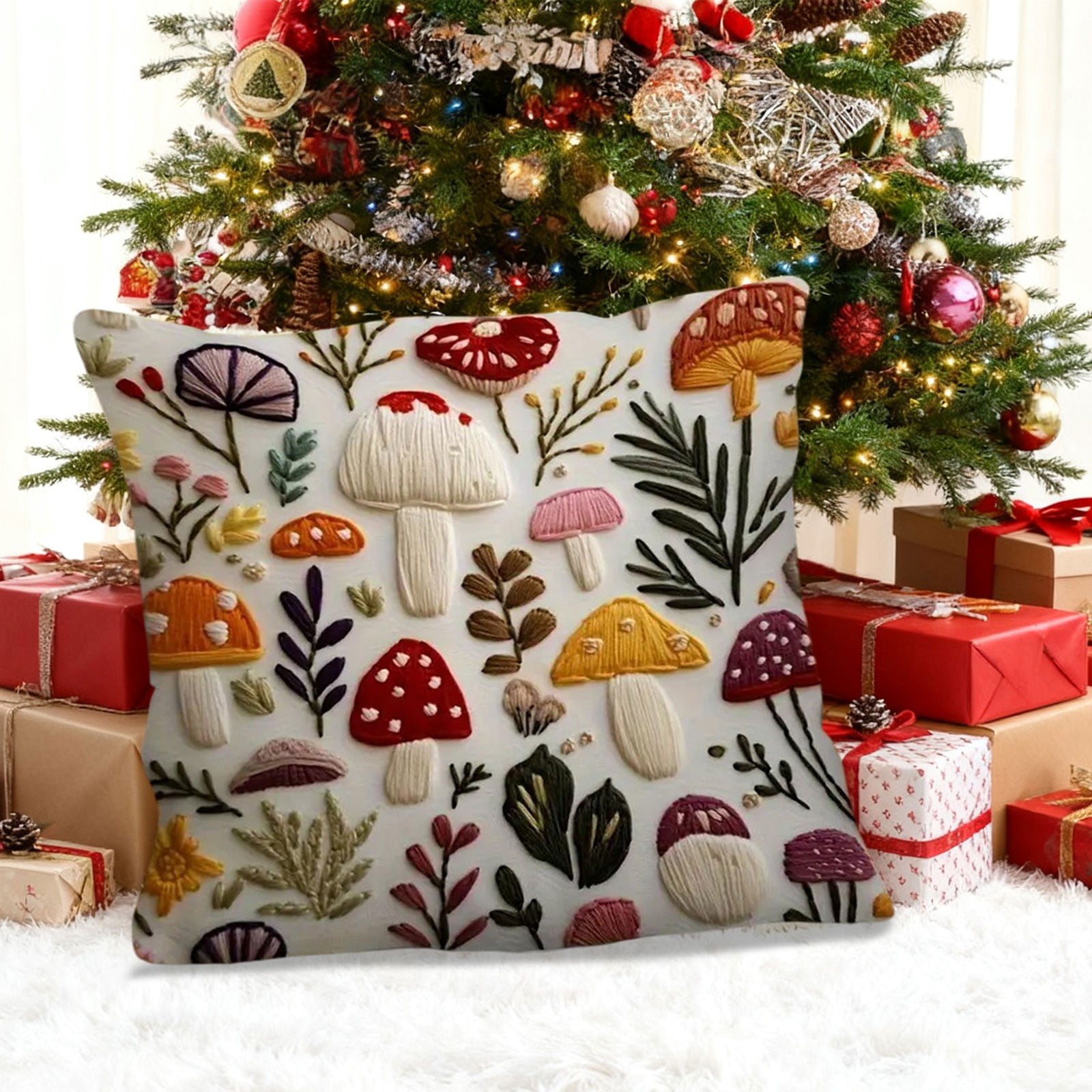 Embroidered Throw Pillow Covers 18x18 Inch - Summer Decorative Pillow ...