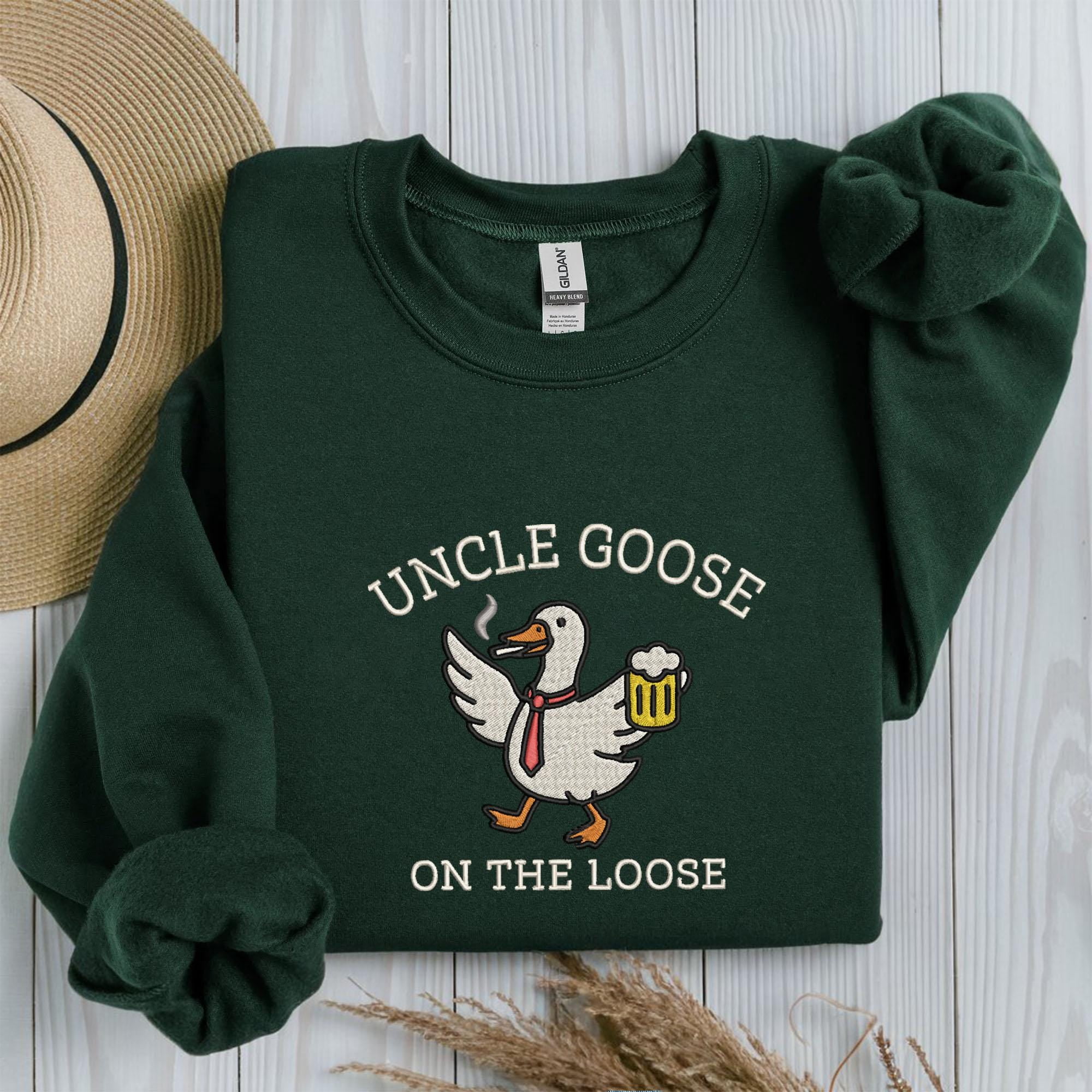 Embroidered Uncle Silly Goose Sweatshirt, Cool Uncle Club Tshirt, Funny ...