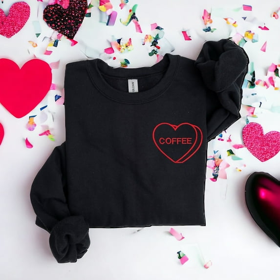 Embroidered Valentine Sweatshirt with Candy Hearts - Valentine Gift ...