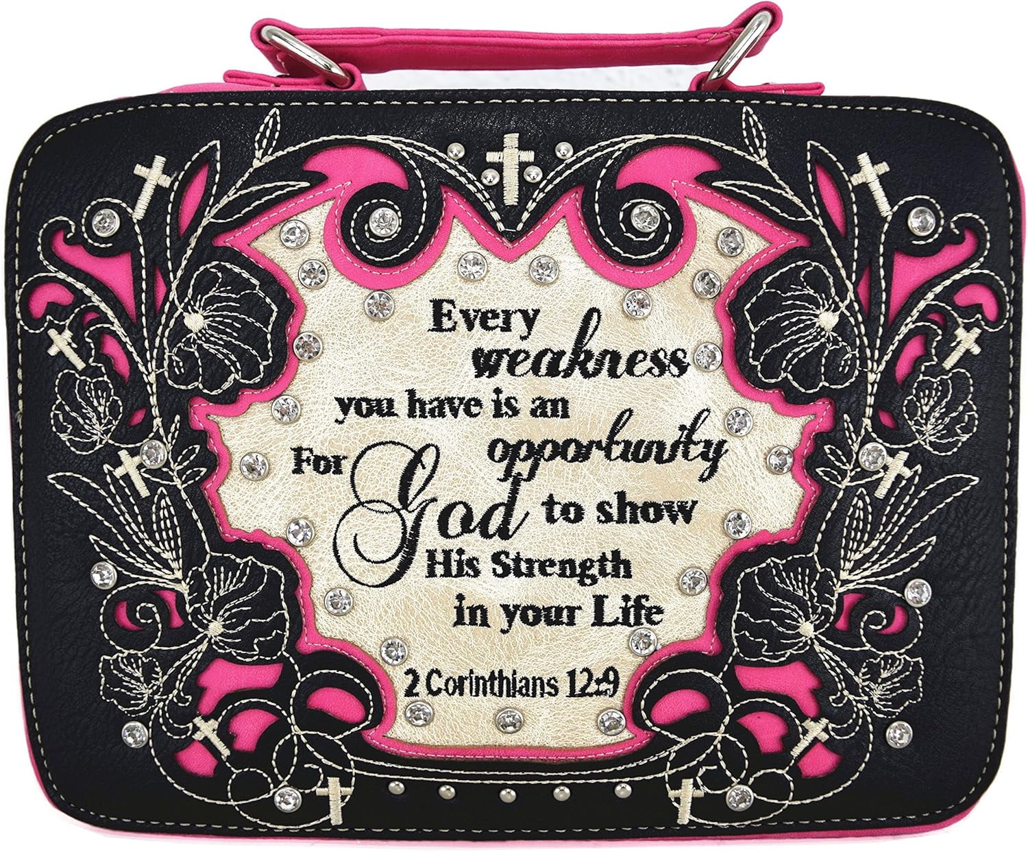 Embroidered Verse Scripture Western Bible Cover Book Carrying Case for ...