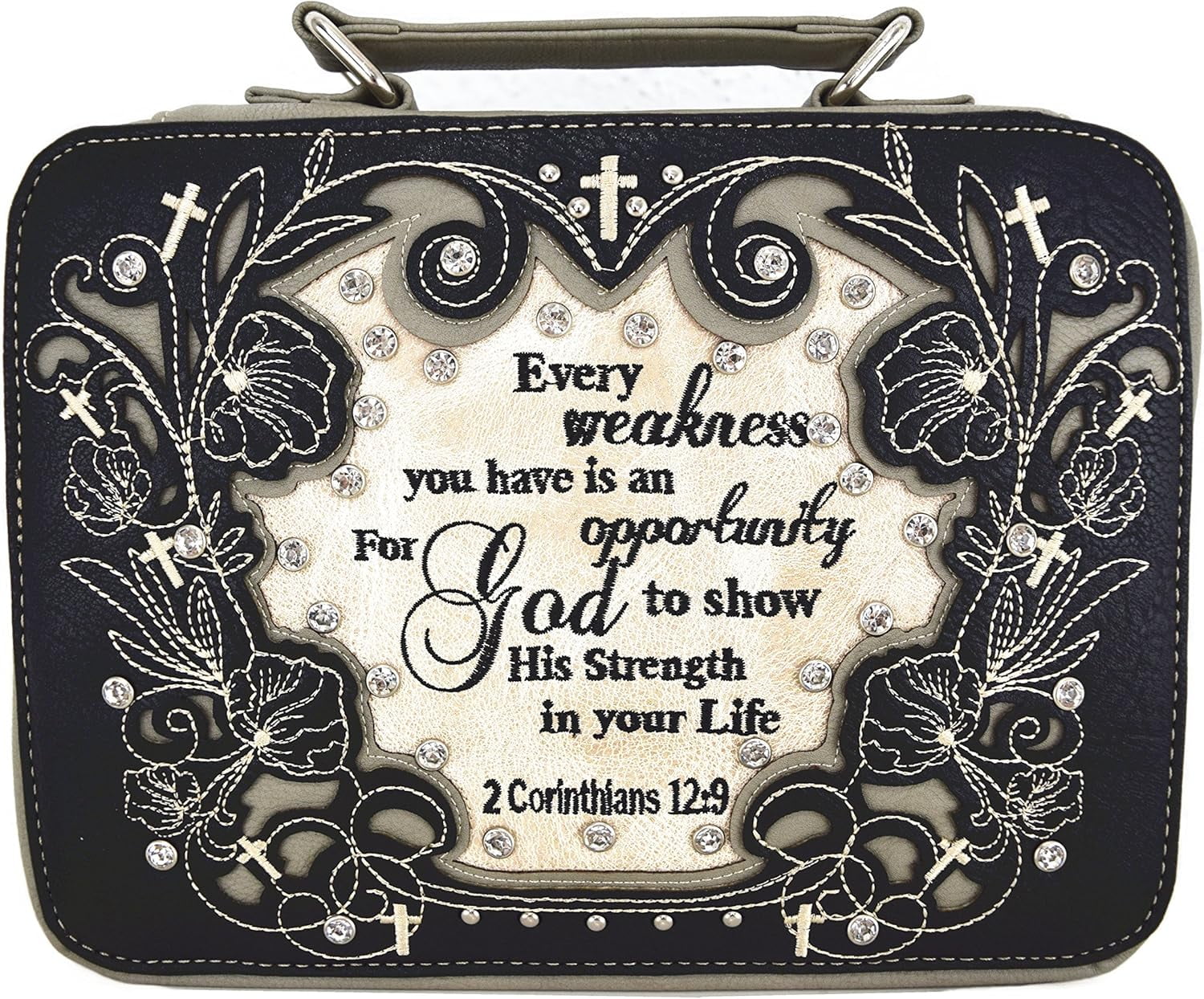 Embroidered Verse Scripture Western Bible Cover Book Carrying Case for ...