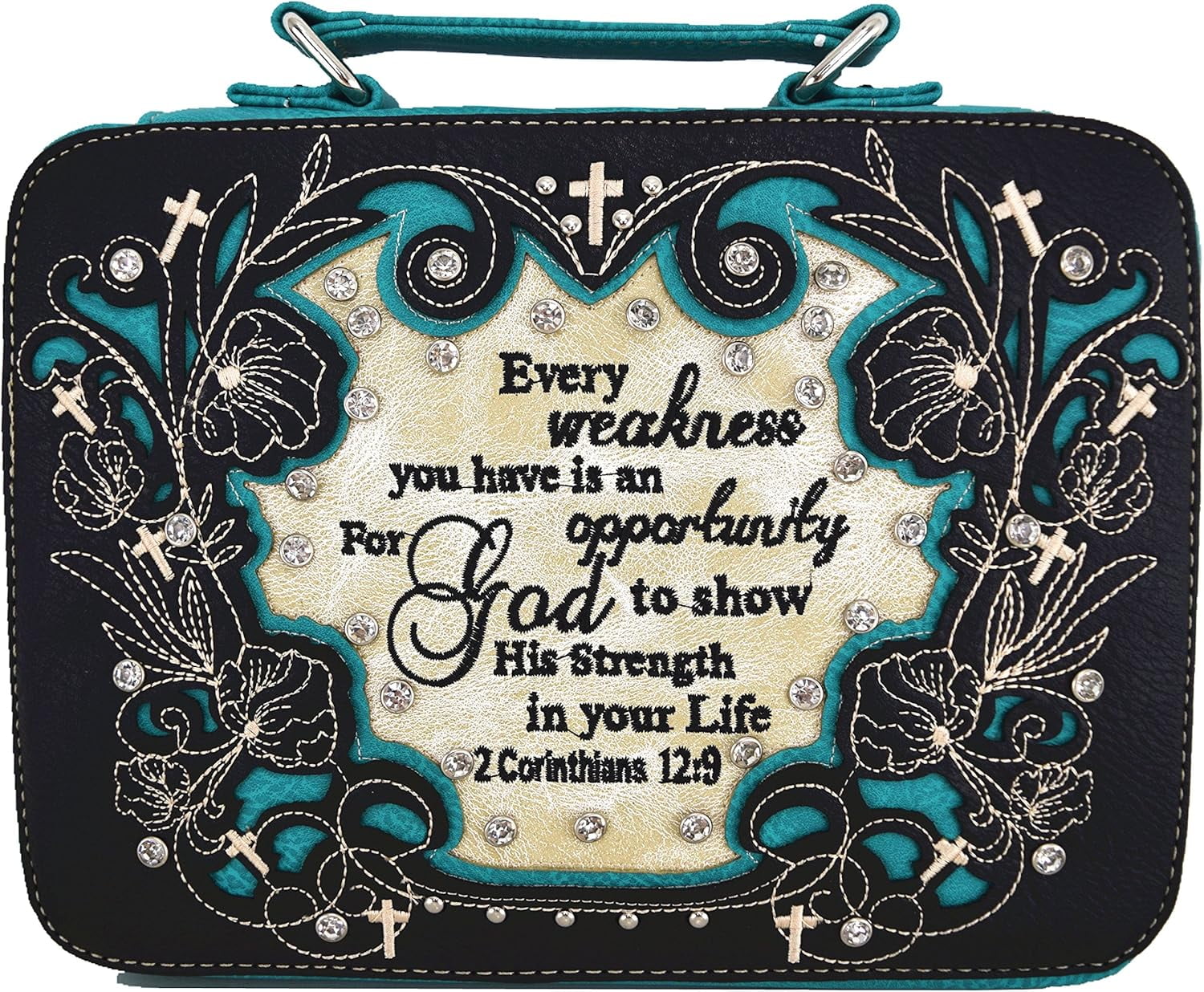 Embroidered Verse Scripture Western Bible Cover Book Carrying Case for ...
