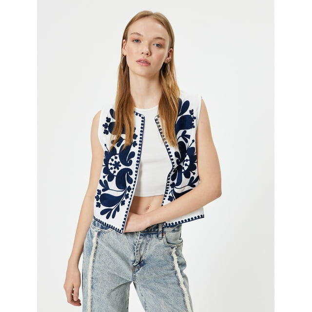 Embroidered Vest - Walmart.com