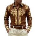 Embroidered Western Cowboy Shirts for Men Button Long Sleeve Shirt with ...