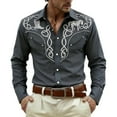 Embroidered Western Cowboy Shirts for Men Button Long Sleeve Shirt with ...