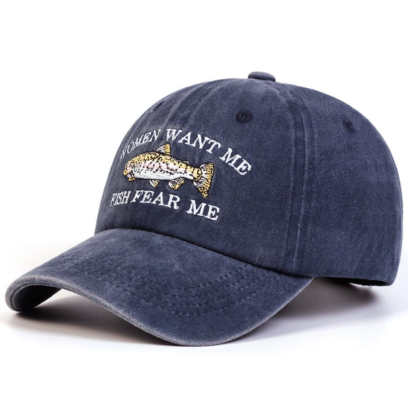 Embroidered Women Want Me Fish Fear Me Hats Baseball Hats for Dad Daddy ...