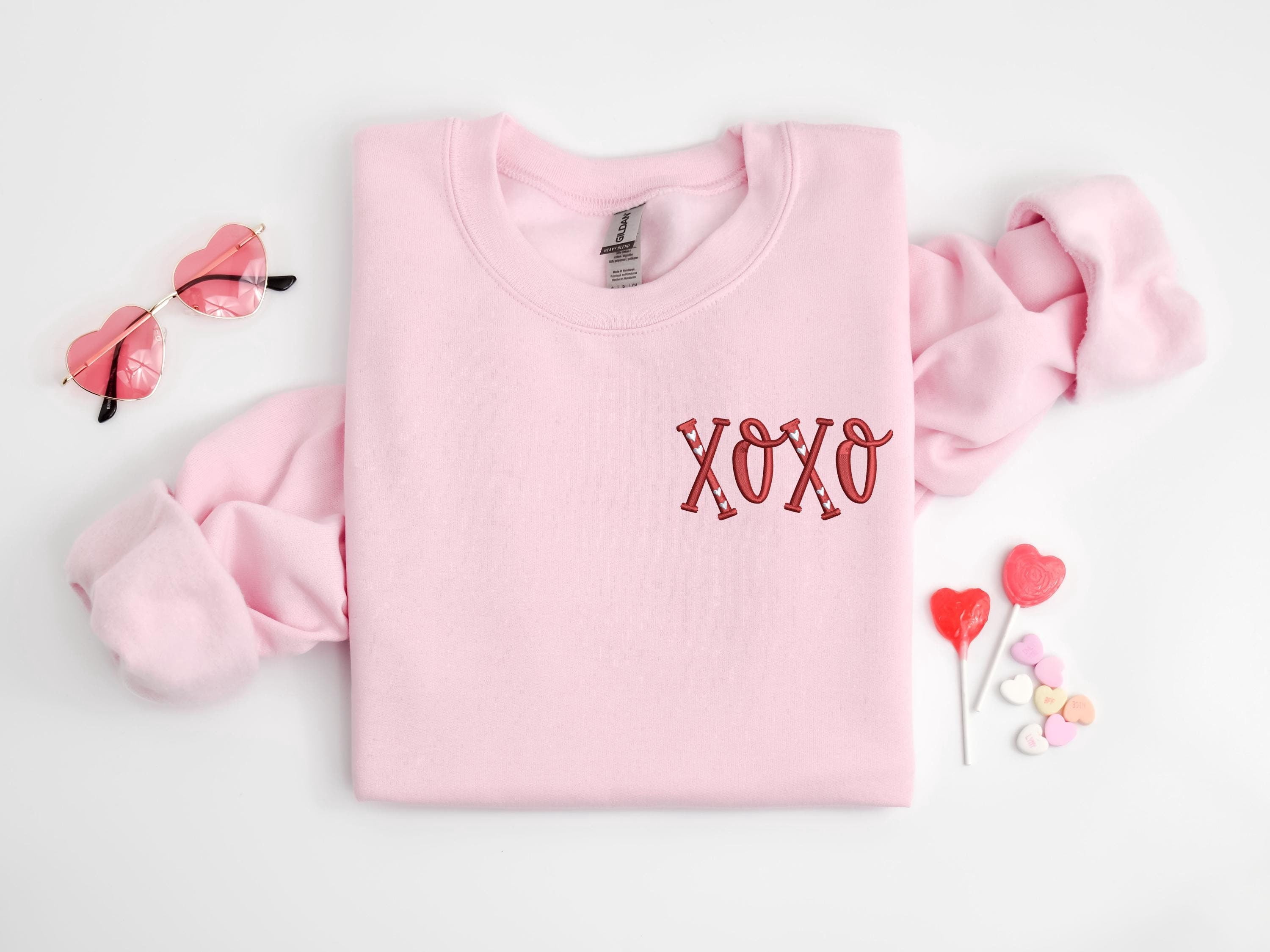 Embroidered XOXO Valentine's Day Shirt, Embroidered Valentine ...