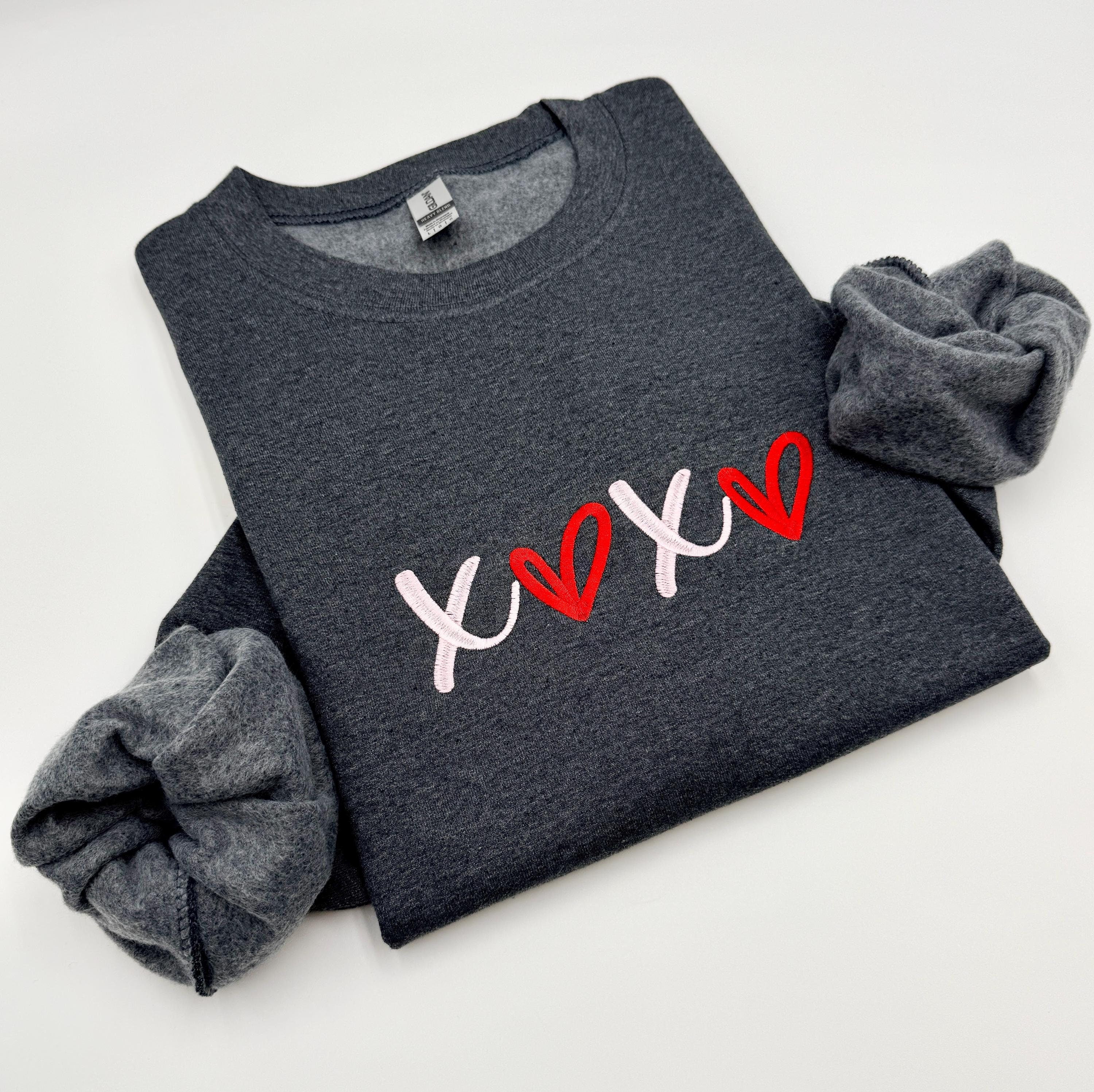 Embroidered XOXO Valentines Day Sweatshirt: ized Colors - Walmart.com