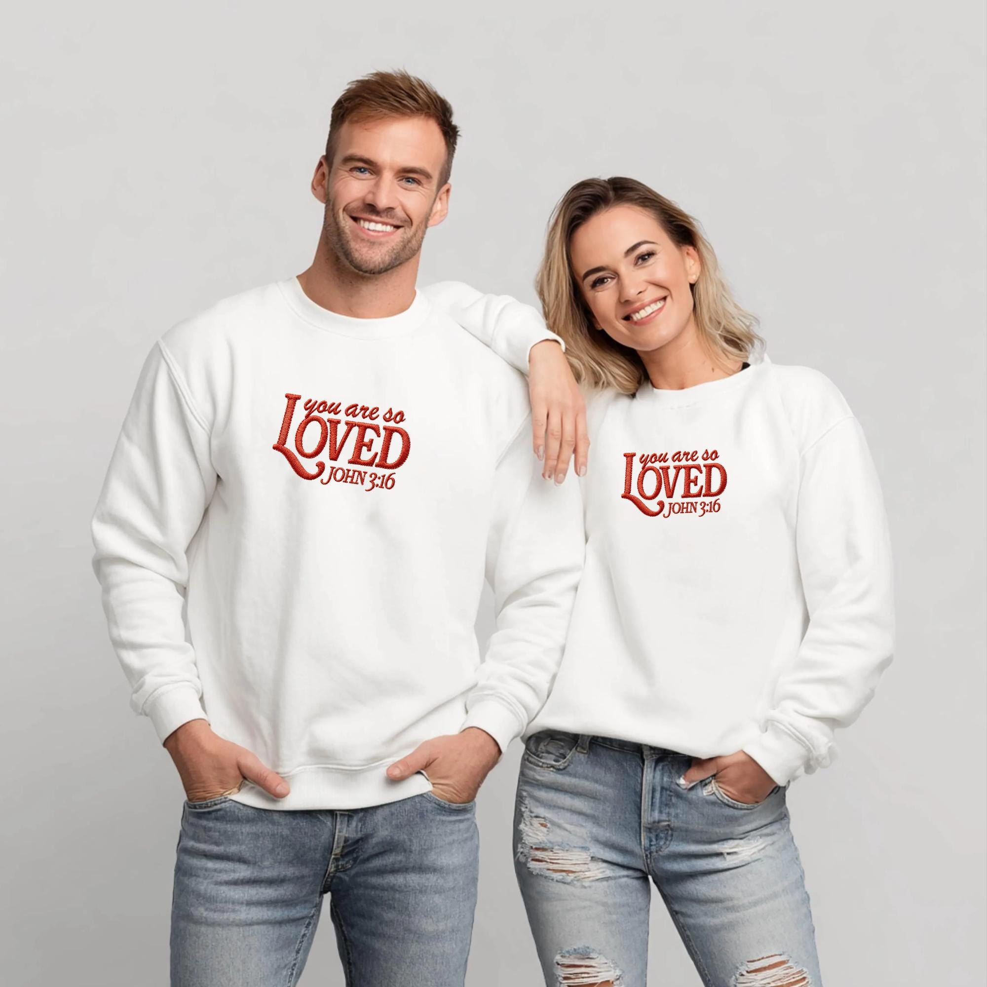 Embroidered You Are So Loved Shirt, Jesus Valentine Sweatshirt ...