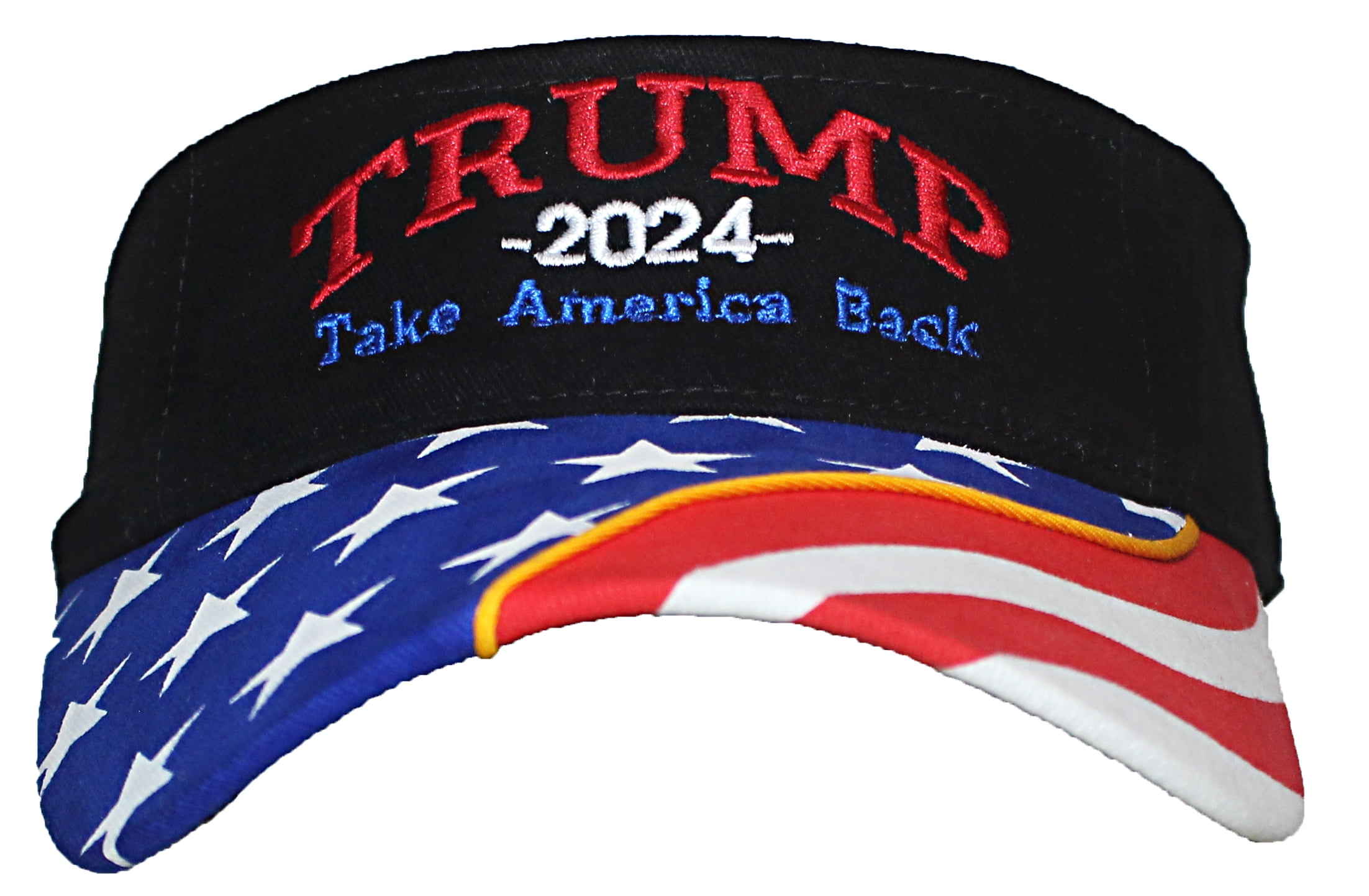 Embroidered in the USA Trump 2024 Take America Back American Flag Visor ...