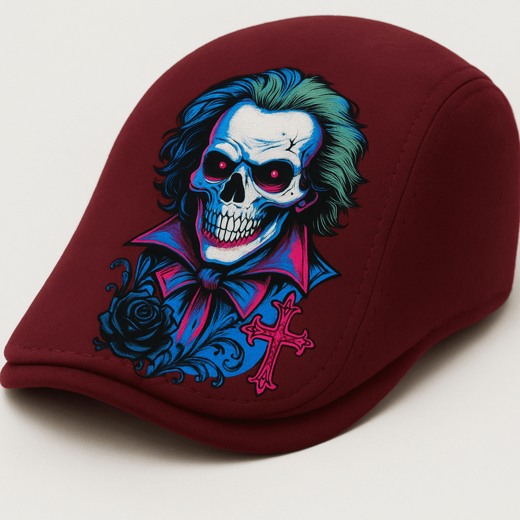 Embroidered memento mori skull and crossbones baseball cap, adjustable ...