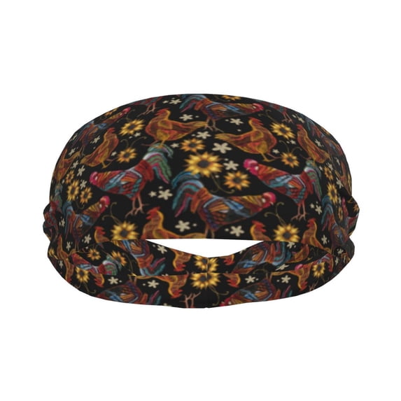 Embroidery Chicken Sunflower Sports Headbands for Men/Women Workout ...