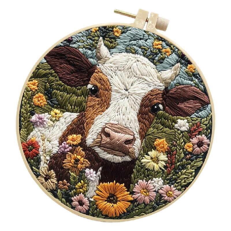 Embroidery Craft Set Package with Cotton Fabric Full Supplies for ...