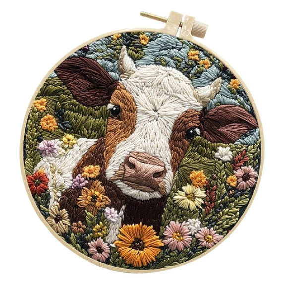 Embroidery Craft Set Package with Cotton Fabric Full Supplies for ...