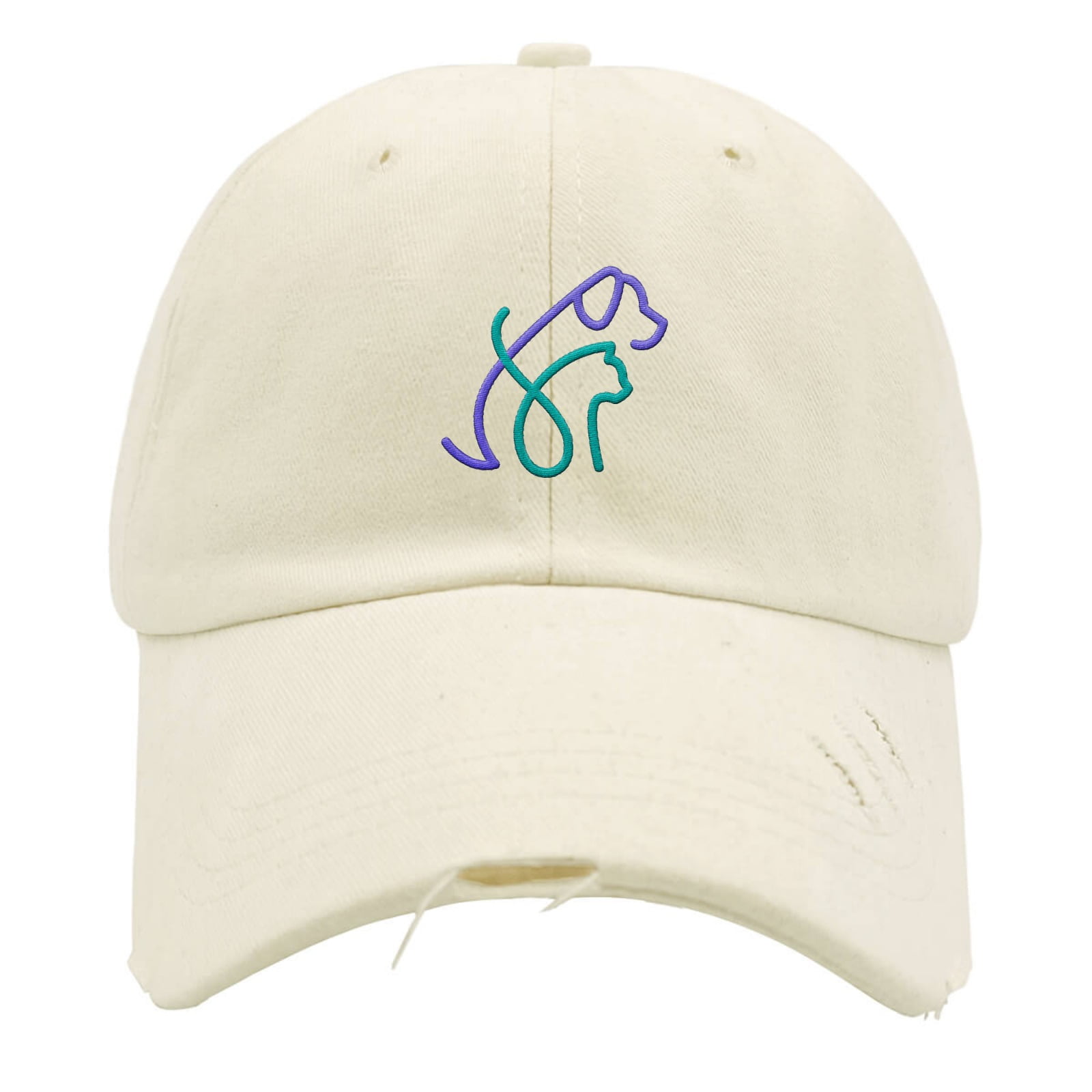 Embroidery Custom Baseball Cap ,Dog and cat line.Veterinary logo ...