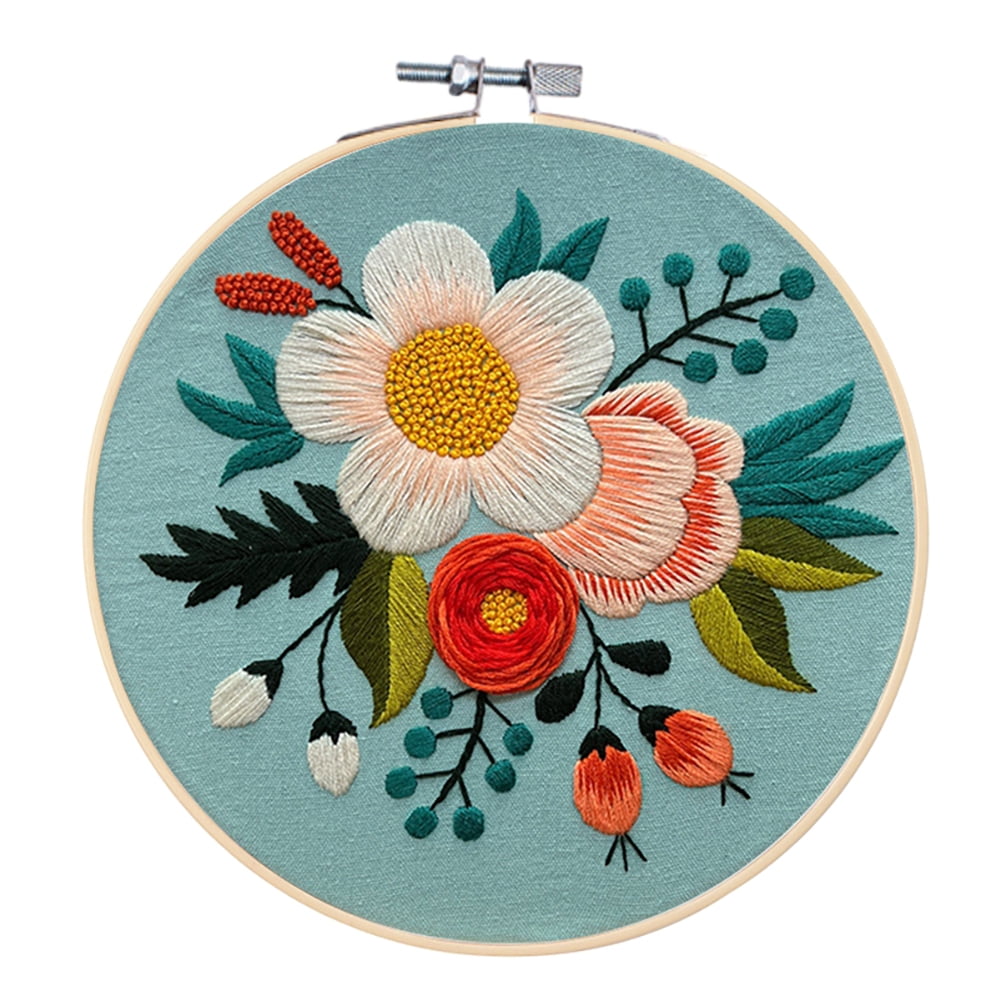 Embroidery DIY Material Set Beginners Embroidery Material Bag with 20CM ...