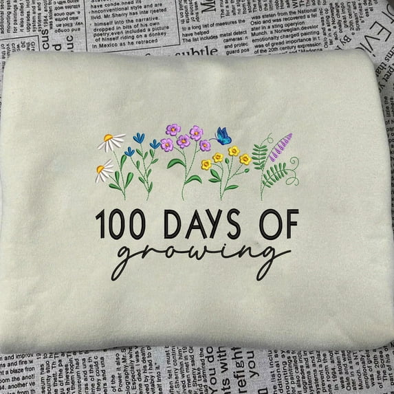 Embroidery Design : 100 Days Of Growing Embroidery, Happy 100 Days Of ...