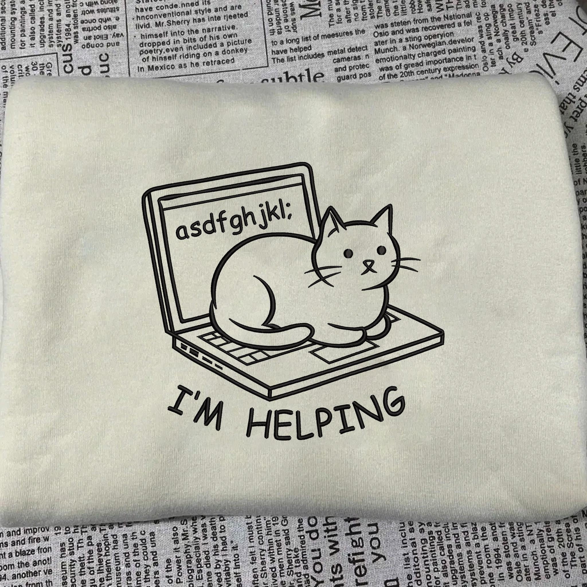 Embroidery Design : Coder Cat Home Office Embroidery Funny Cat ...